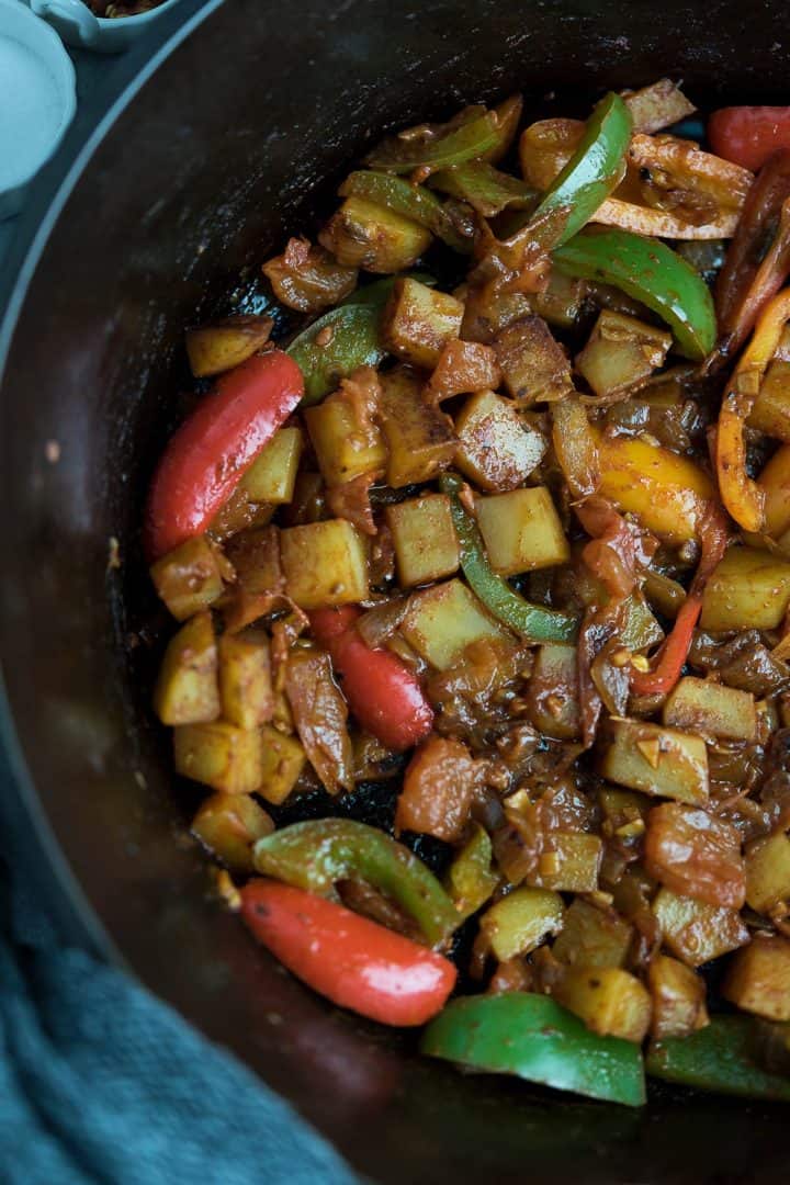 PEPPERONATA(potatoes with peppers and onion)